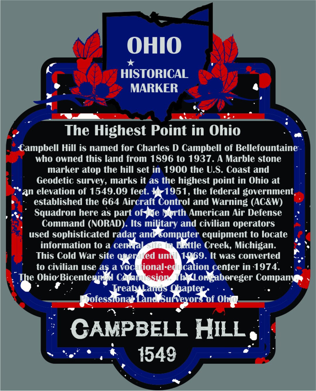 Campbell Hill, Ohio - High Point Sticker - Etsy