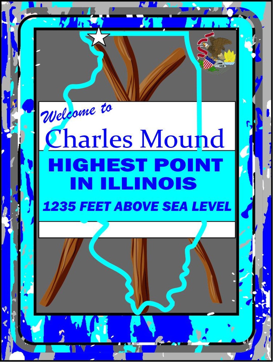 Charles Mound, Illinois - High Point Sticker - Etsy