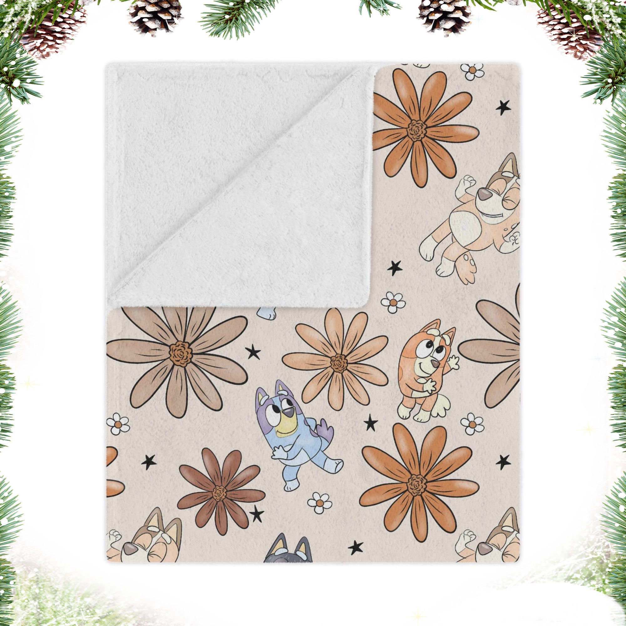 Bluey and Bingo Vintage Flower Blanket Bluey Blanket Bluey - Etsy