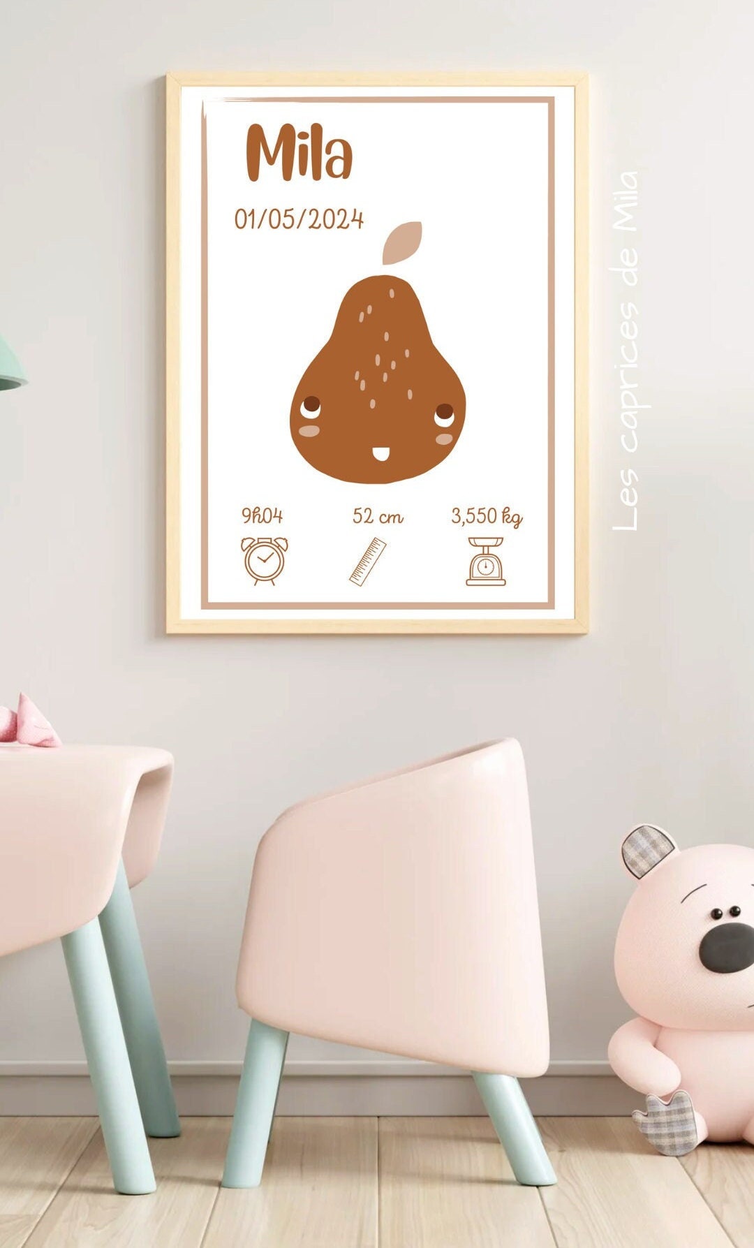 Customizable Birth Poster, Personalized Birth Poster, Baby First Name ...