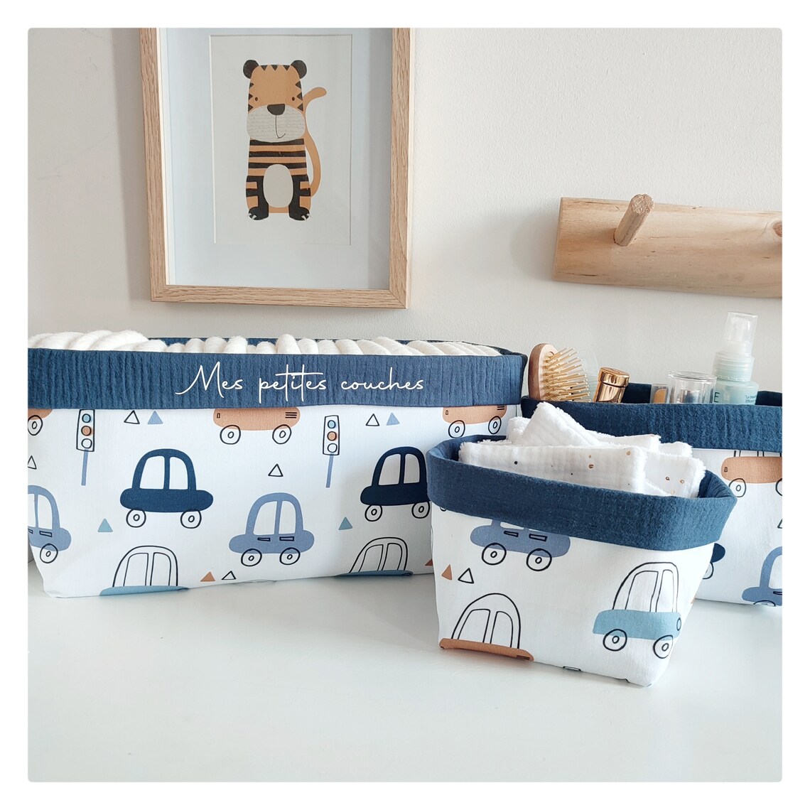 Panier de rangement bébé / panier de rangement tissu / vide - Etsy France