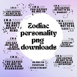Zodiac Personality Png Png Download Trendy Clipart Positive - Etsy