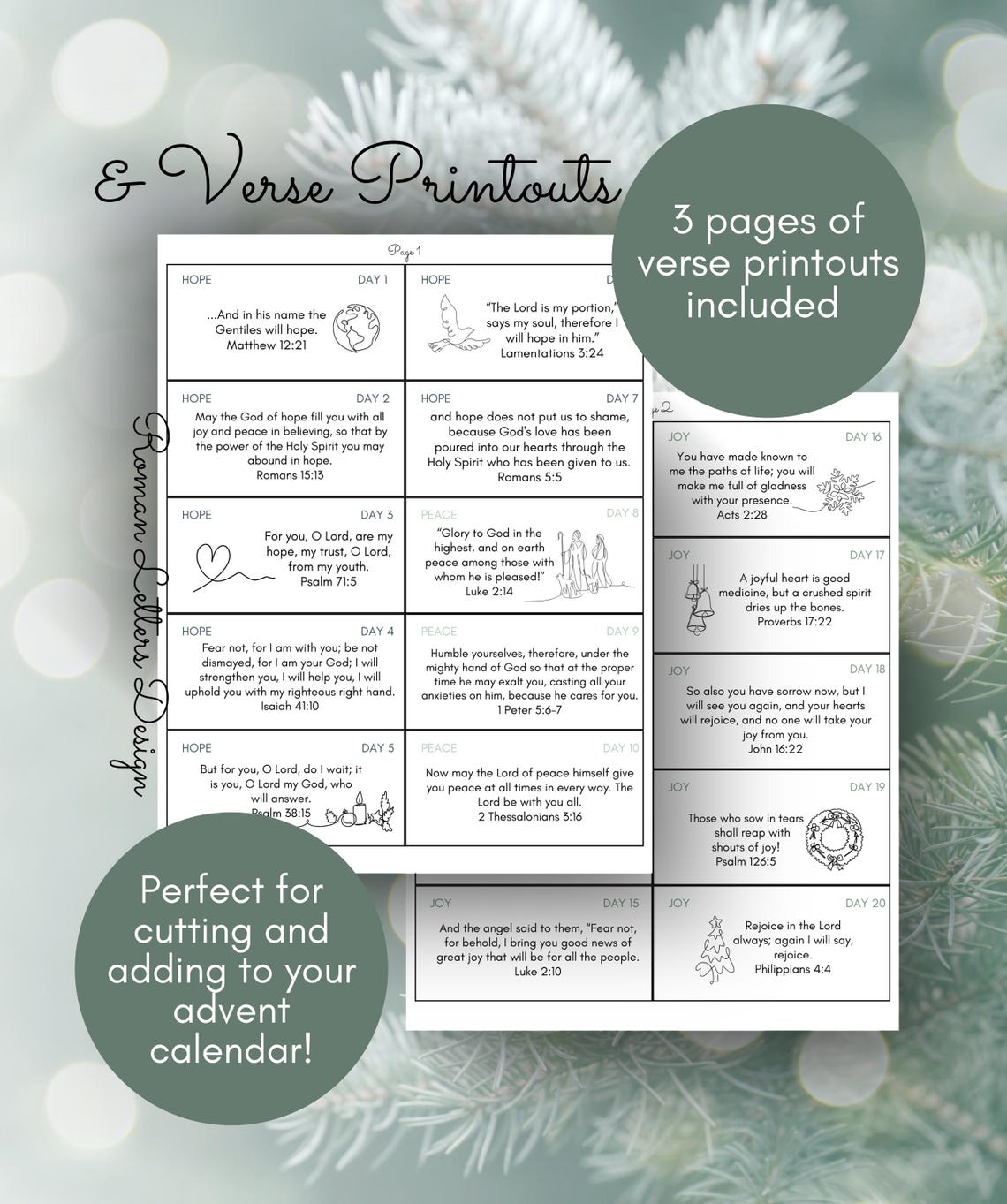 Printable Advent Calendar for Adults, 25 Day Bible Reading Plan and ...