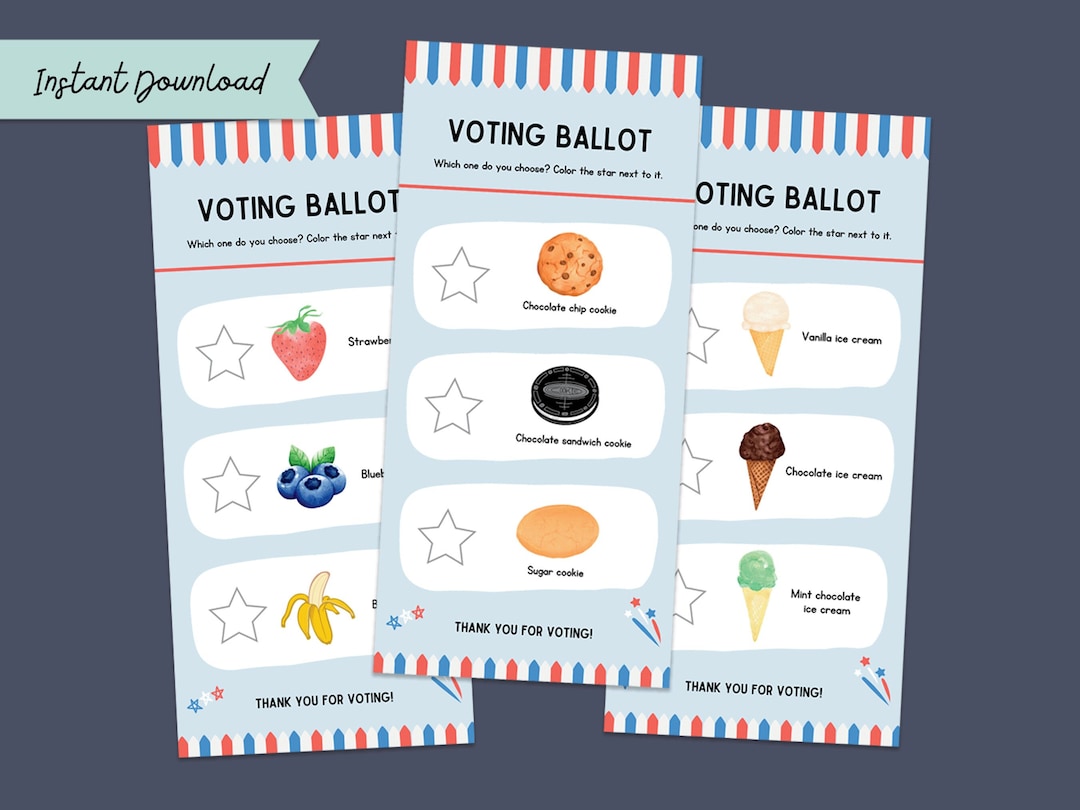 Kids Mock Election Printable Kit, Pretend Play Voting, Kids Vote ...