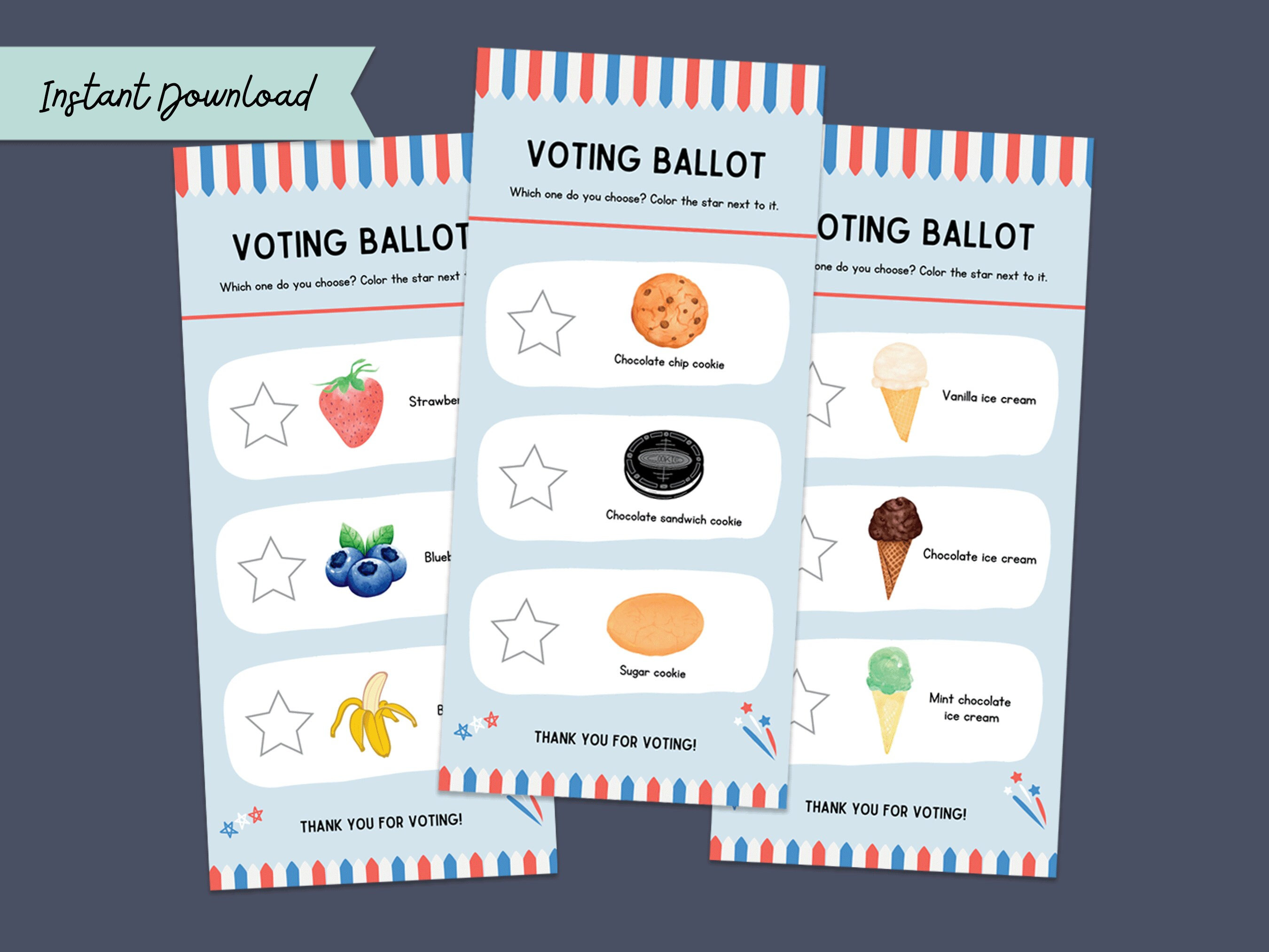 Kids Mock Election Printable Kit, Pretend Play Voting, Kids Vote ...