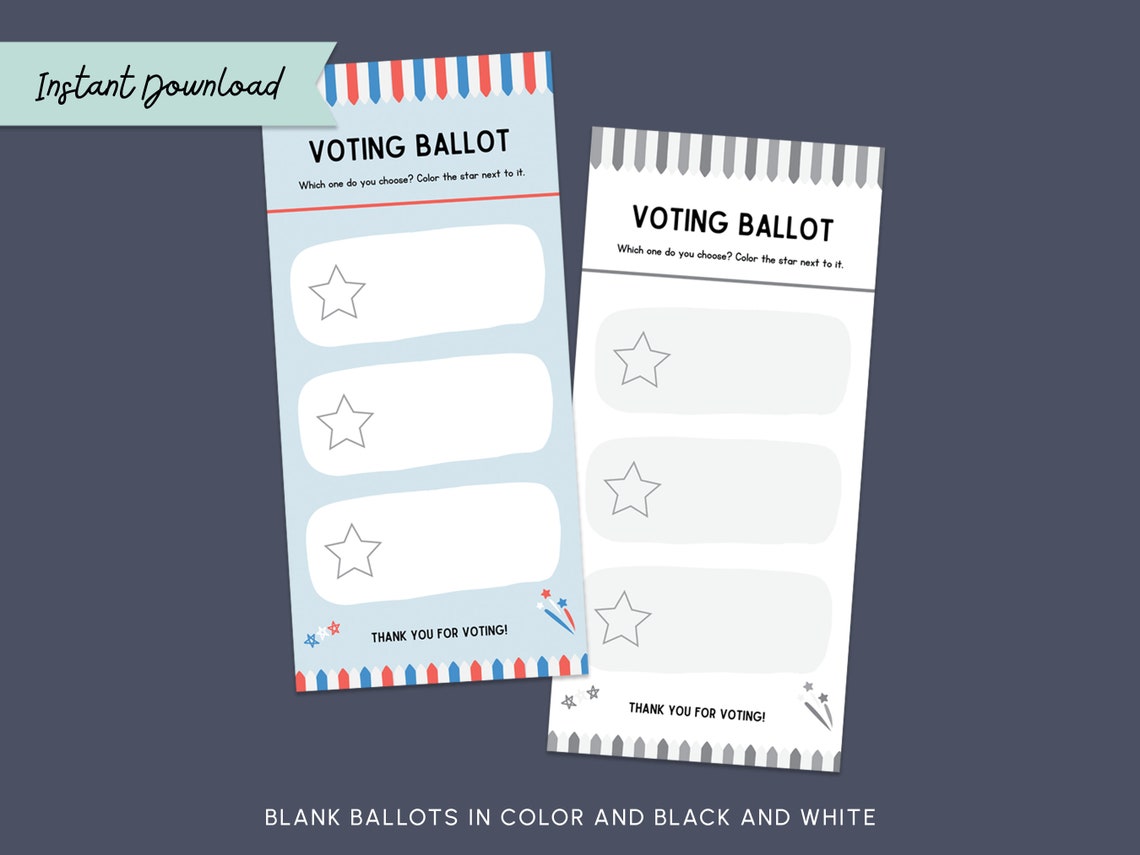 Kids Mock Election Printable Kit, Pretend Play Voting, Kids Vote ...