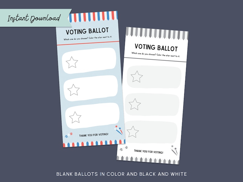 Kids Mock Election Printable Kit, Pretend Play Voting, Kids Vote ...