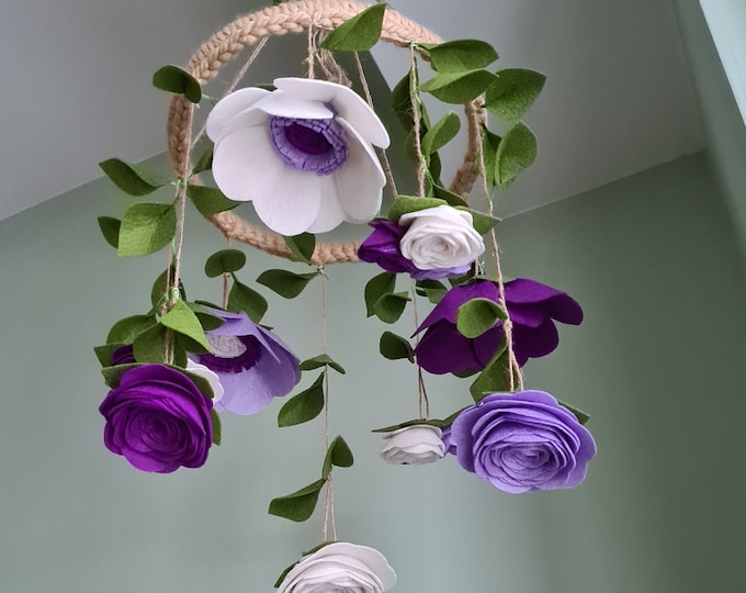 Felt Flower Mobile Rose Mobile Nursery Mobile Custom Color - Etsy