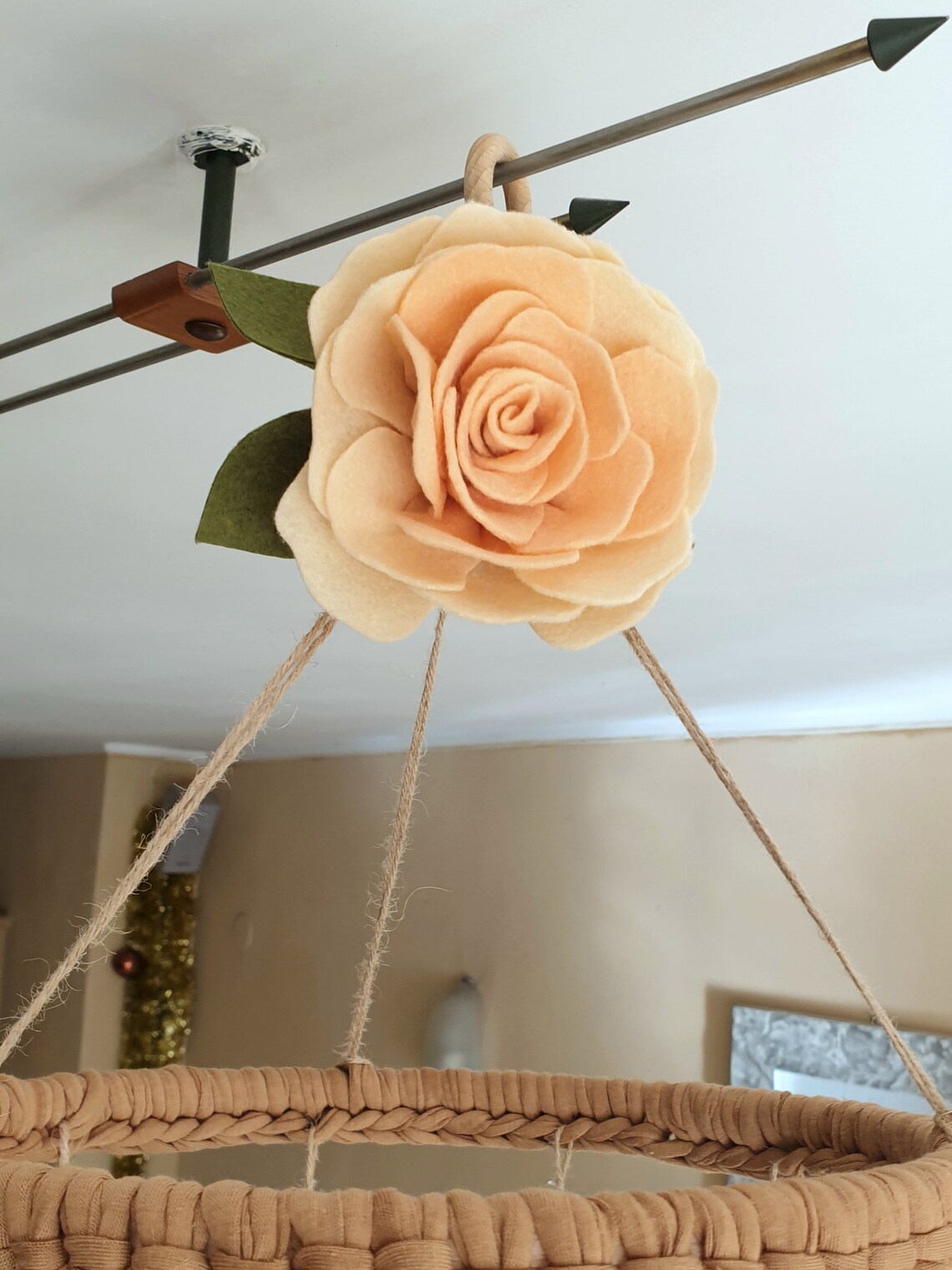 Felt flower mobile Rose mobile Flower mobile Floral mobile | Etsy