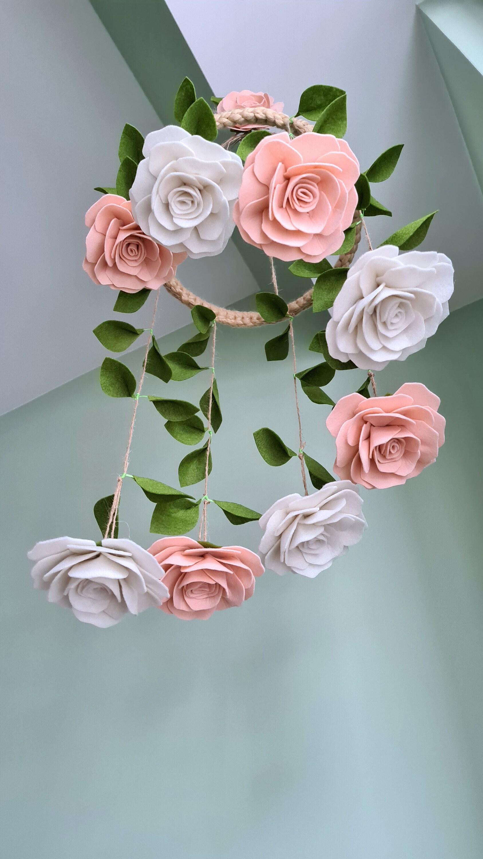 Felt flower mobile Rose mobile Flower mobile Floral mobile | Etsy