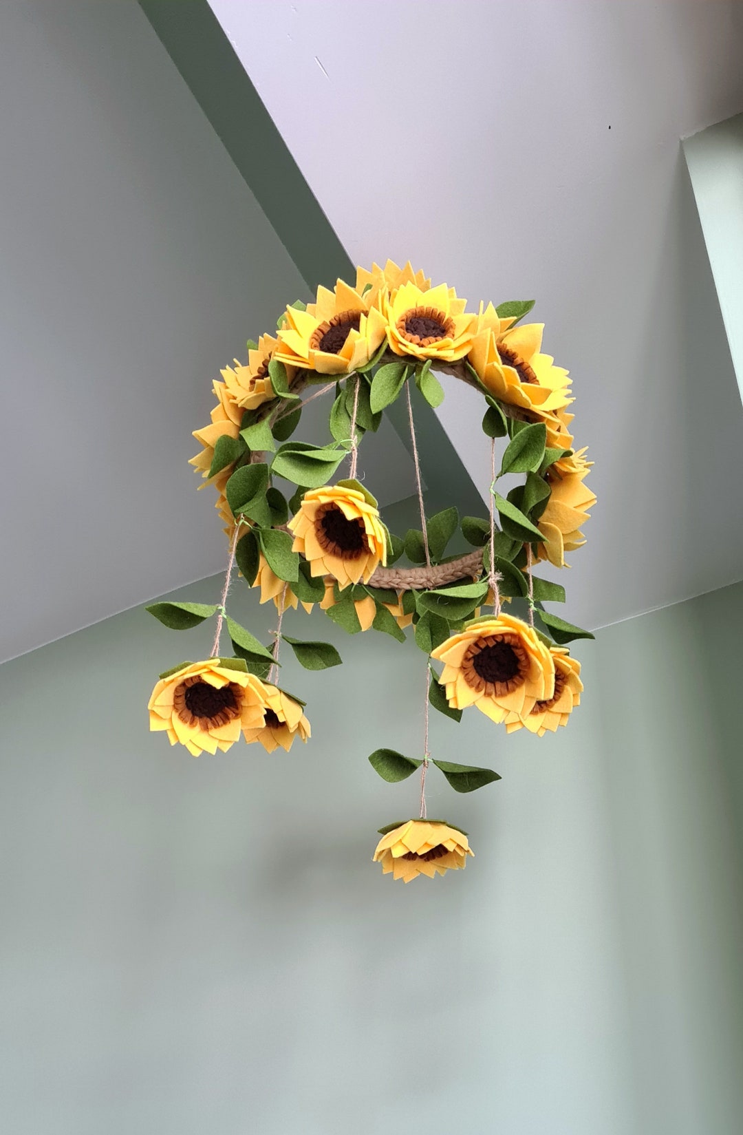 Sunflower Mobile Felt Sunflower Mobile Flower Mobile - Etsy