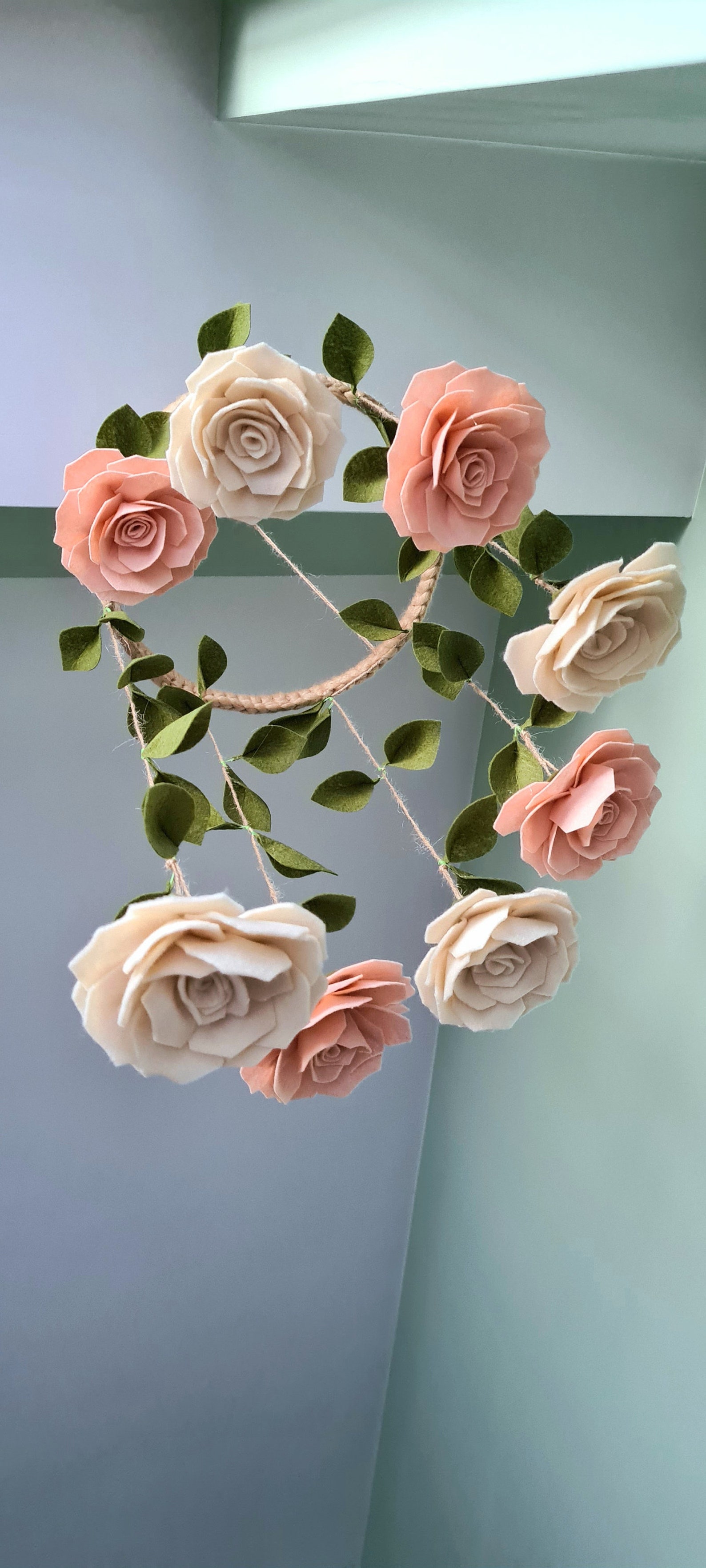 Felt Flower Mobile Rose Mobile Flower Mobile Floral Mobile | Etsy