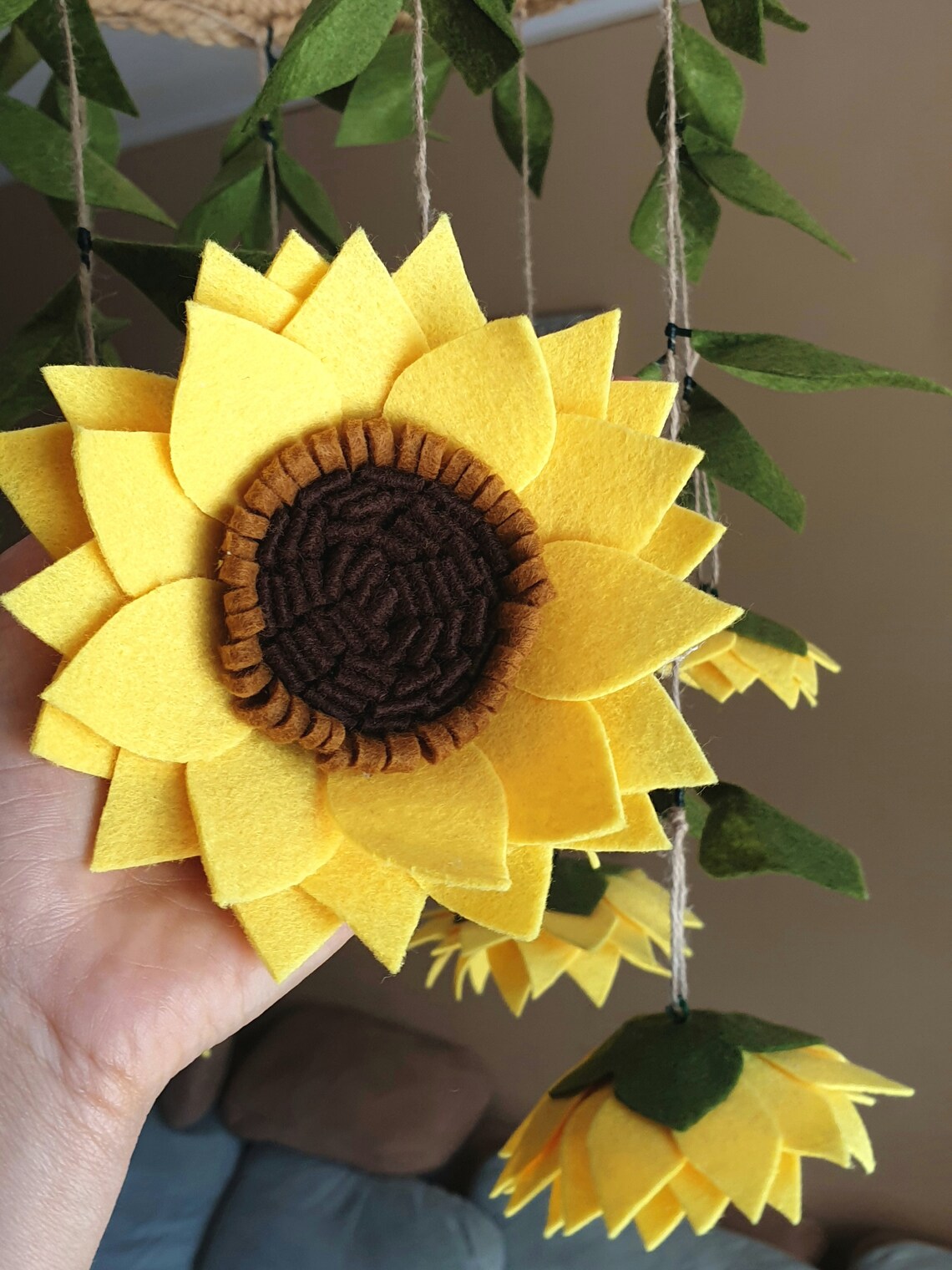 Flower Baby Mobile Sunflower Mobile Felt Flower Mobile | Etsy
