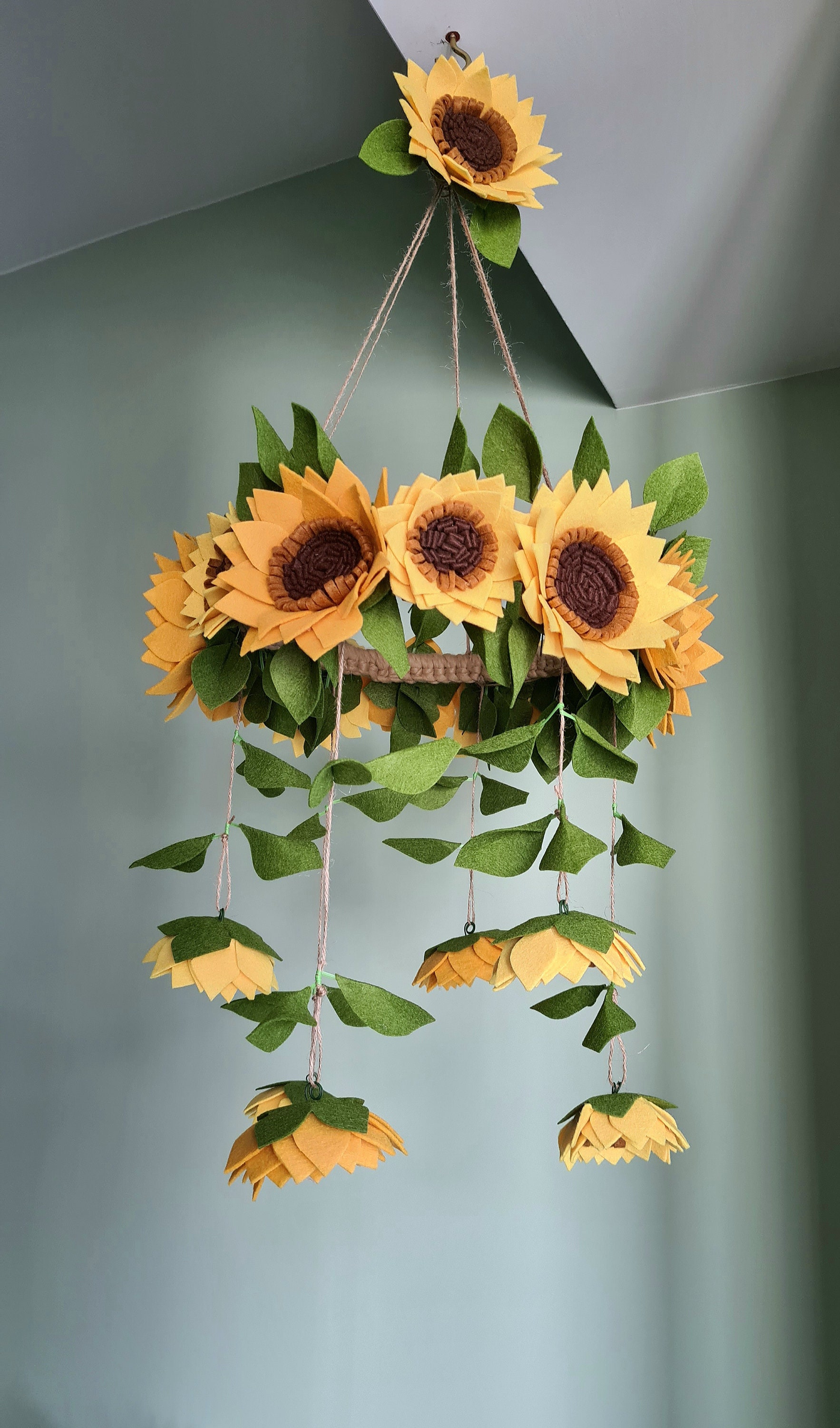 Sunflower Mobile Felt Sunflower Mobile Flower Mobile - Etsy