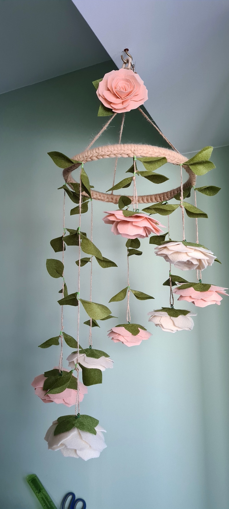 Felt Flower Mobile Rose Mobile Flower Mobile Floral Mobile | Etsy