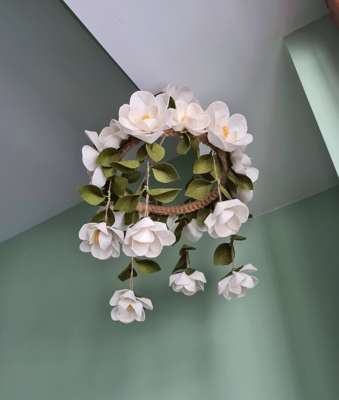 Magnolia Mobile, Felt Flower Mobile, Floral Mobile, Flower Mobile ...