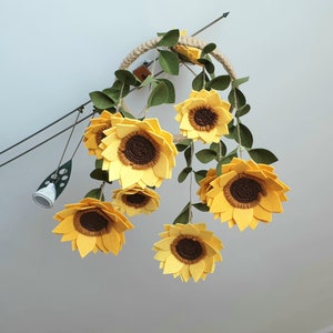 Flower Baby Mobile, Sunflower Mobile, Felt Flower Mobile, Floral Mobile ...