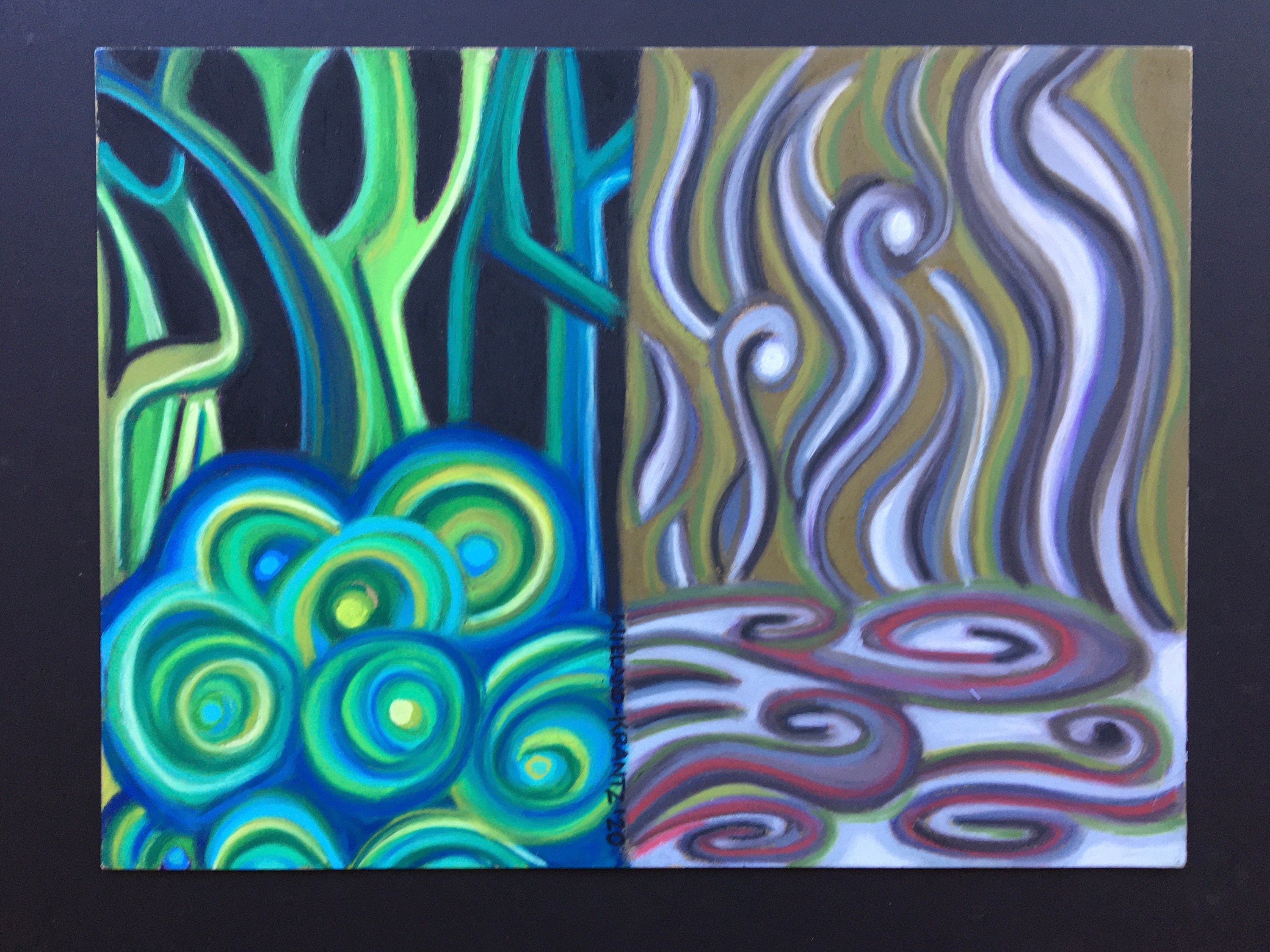 Oil Pastel Environment Drawing - Etsy