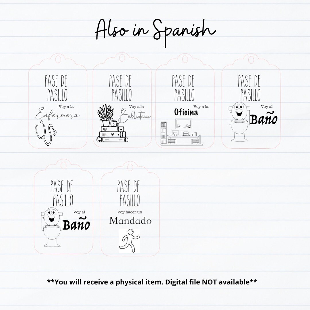 Teacher Hall Passes,bilingual Passes, School Hall Passes, Back to ...