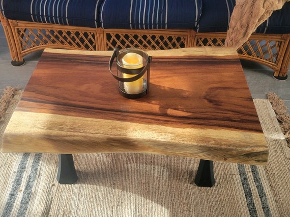 Acacia Live Edge Coffee Table With Steel Legs. Etsy