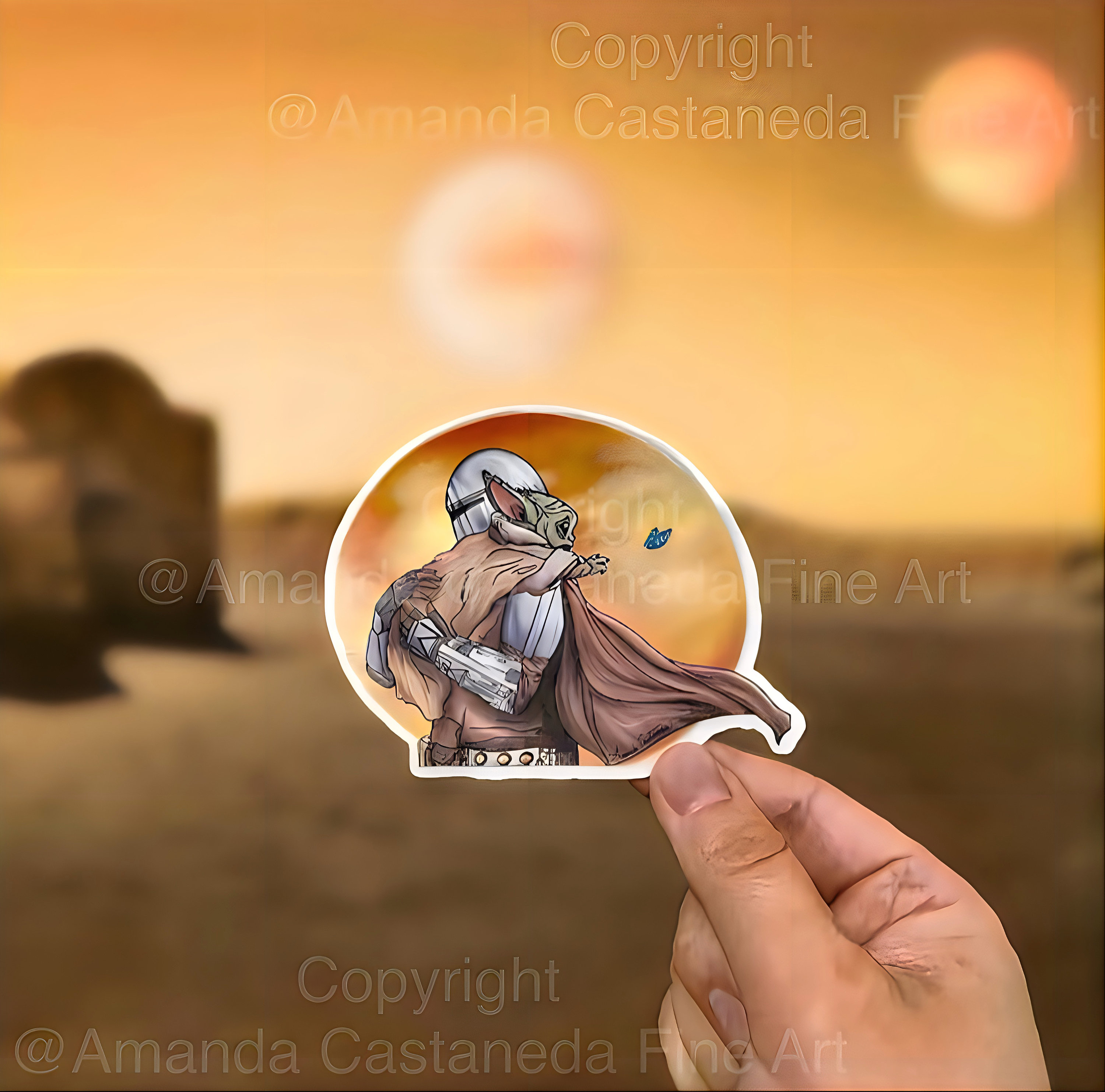 Mandalorian and Grogu Mandalorian Sticker Grogu Sticker - Etsy