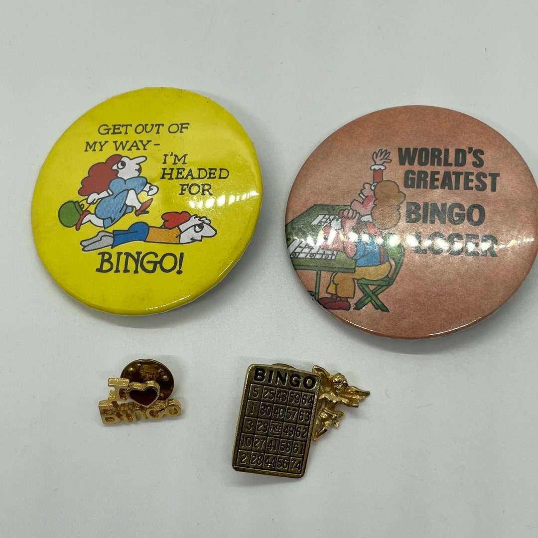 Vintage Lot of (4) Bingo Theme Pins Button Pinback Lapel Pin - Etsy