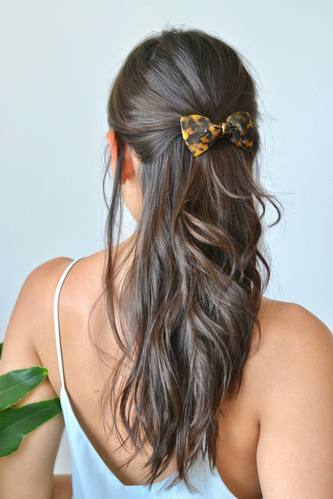 Minimalist Barrette Bow Tie, Tortoiseshell, Hair Clip, Boho Geometric ...