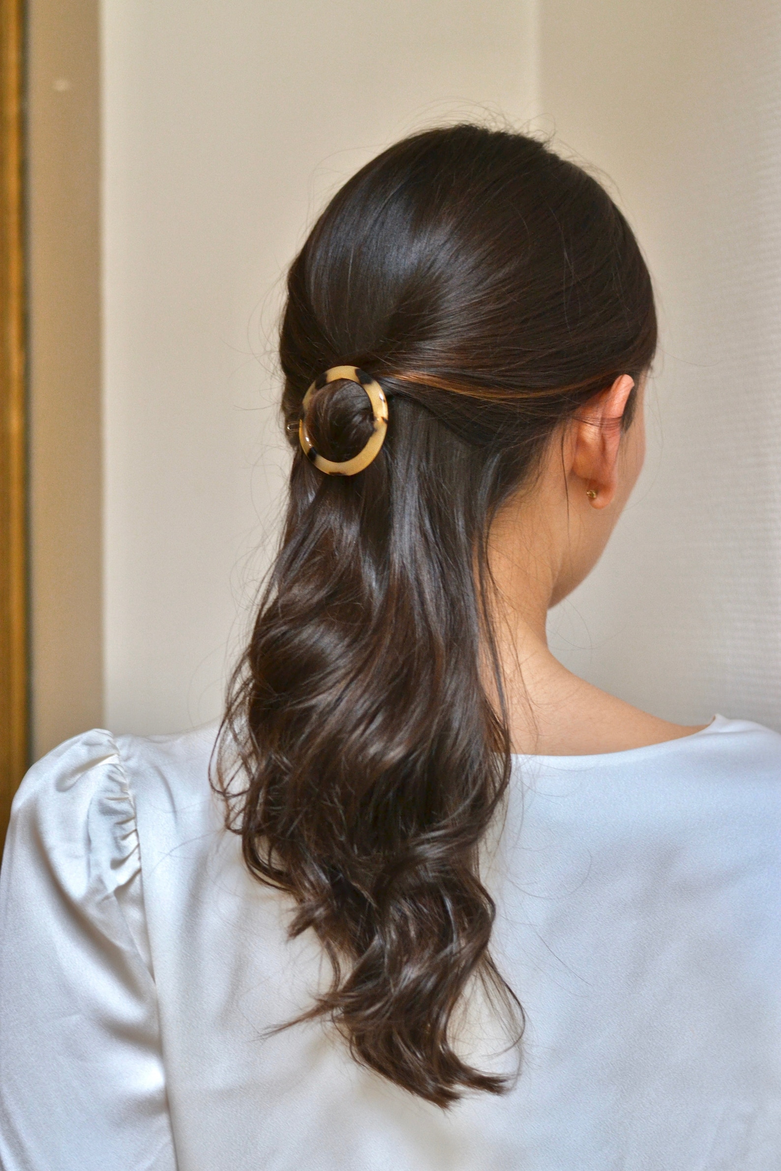 Minimalist Tortoiseshell Circle Barrette, Round Circular Ring Hair Clip ...