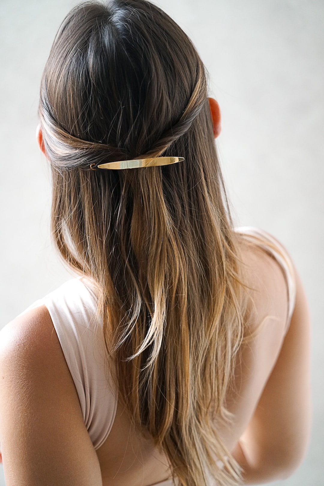 Comet - Minimalist Hair Clip, Modern Gold Barrette, Simple Hair ...