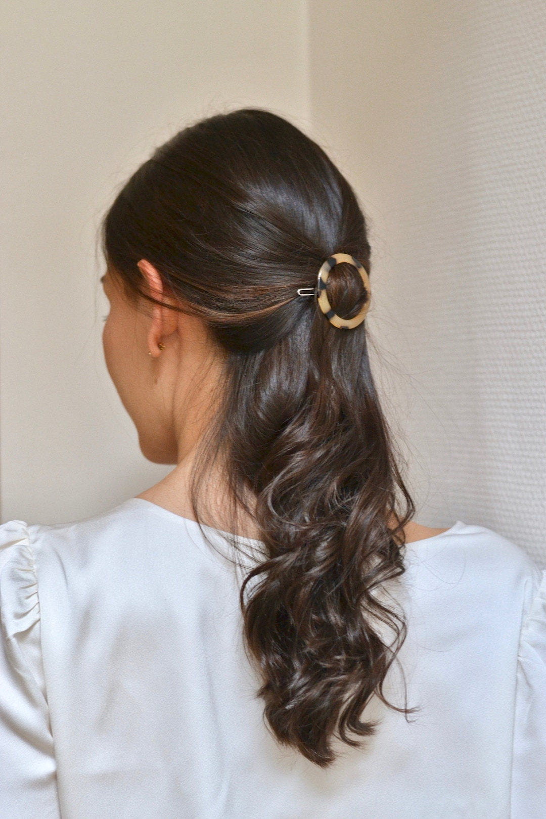 Minimalist Tortoiseshell Circle Barrette, Round Circular Ring Hair Clip ...