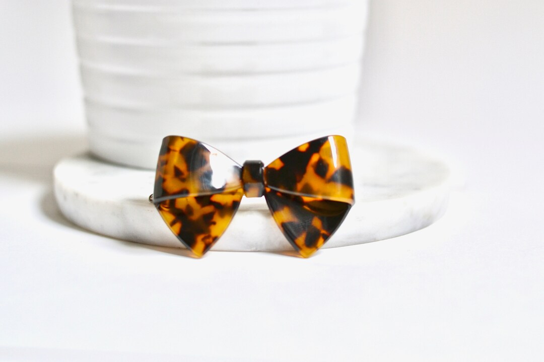 Minimalist Bow Tie Bar, Tortoiseshell, Hair Clip, Fine Geometric ...