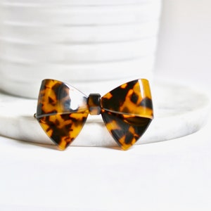 Minimalist Barrette Bow Tie, Tortoiseshell, Hair Clip, Boho Geometric ...
