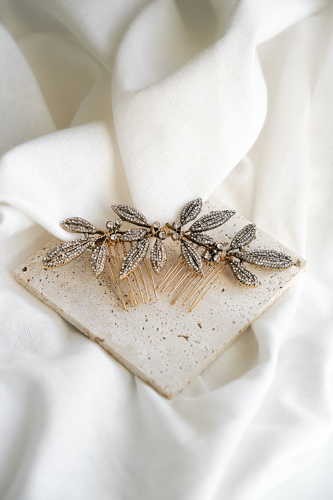 Marie - Vintage Crystal Wedding Comb, Bohemian Chic Bridal Hair ...
