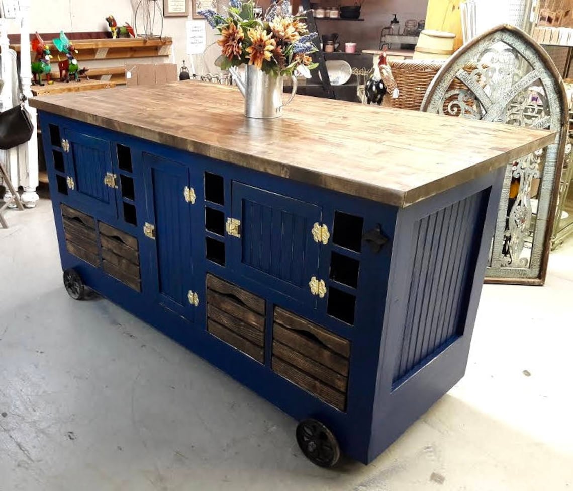 Beautiful Rustic Farmhouse Kitchen Island - Etsy