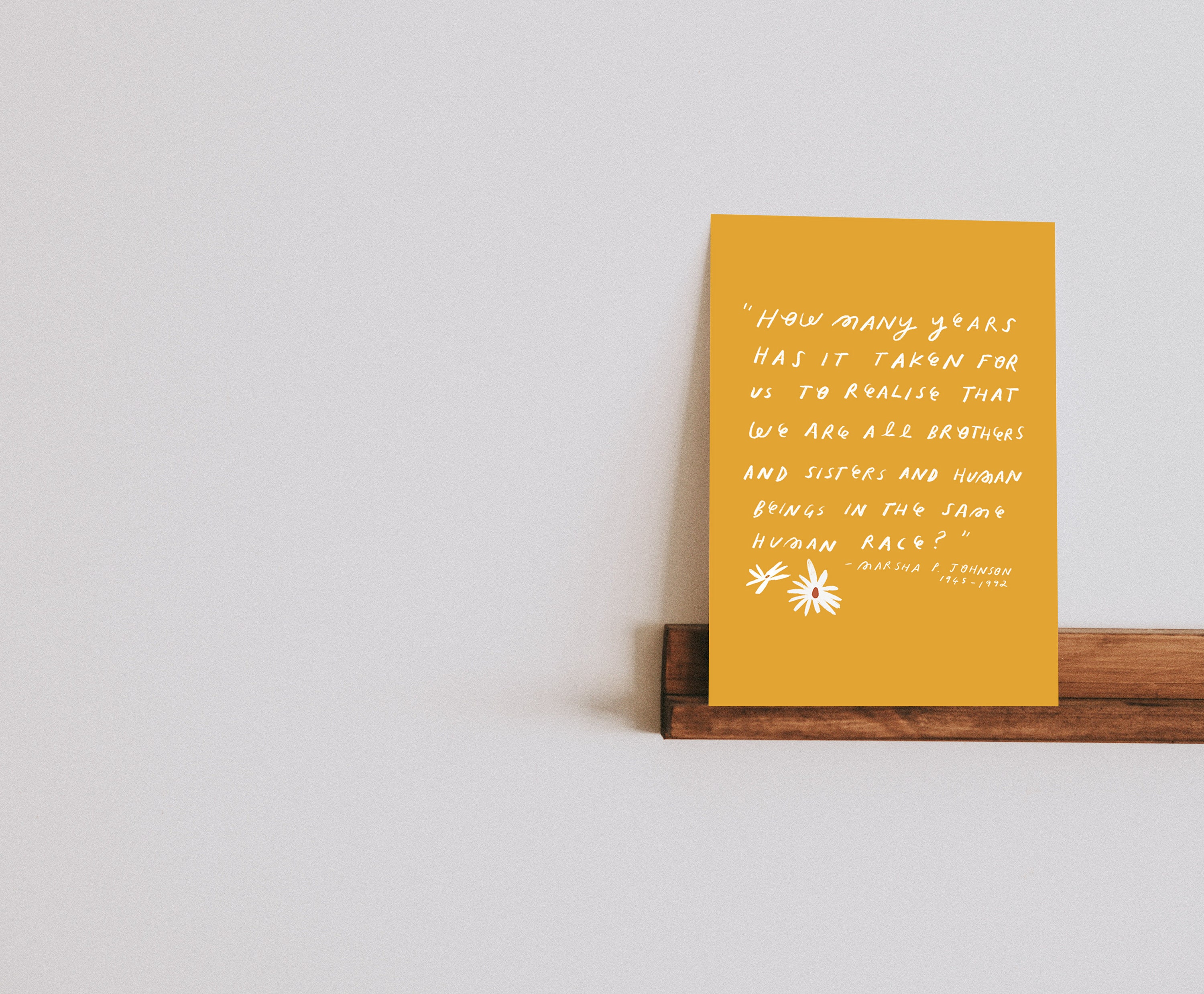 A5 Wall Art Illustrated Marsha P Johnson Quote Print Lgbtq Etsy
