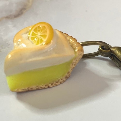 Lemon Pie Miniature Polymer Clay Charm Jewellery Knitting - Etsy