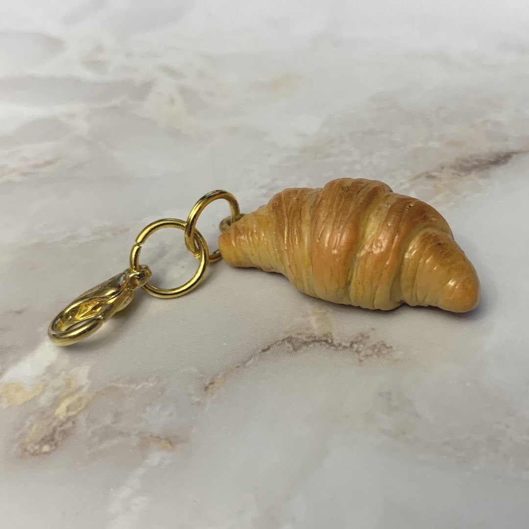 Croissant Miniature Polymer Clay Charm, Jewellery, Knitting Stitch ...
