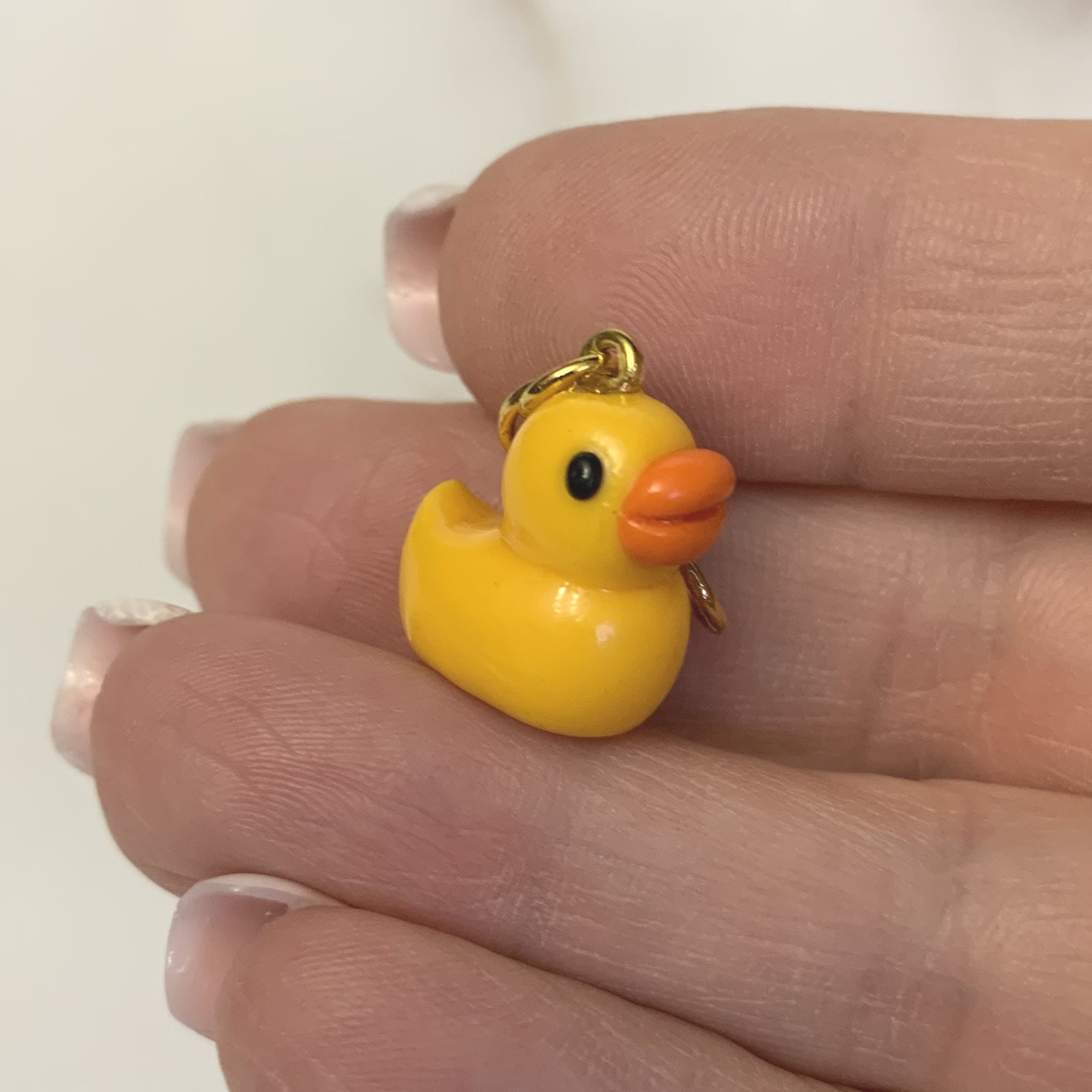 Rubber Duck Yellow and Orange Miniature Polymer Clay | Etsy