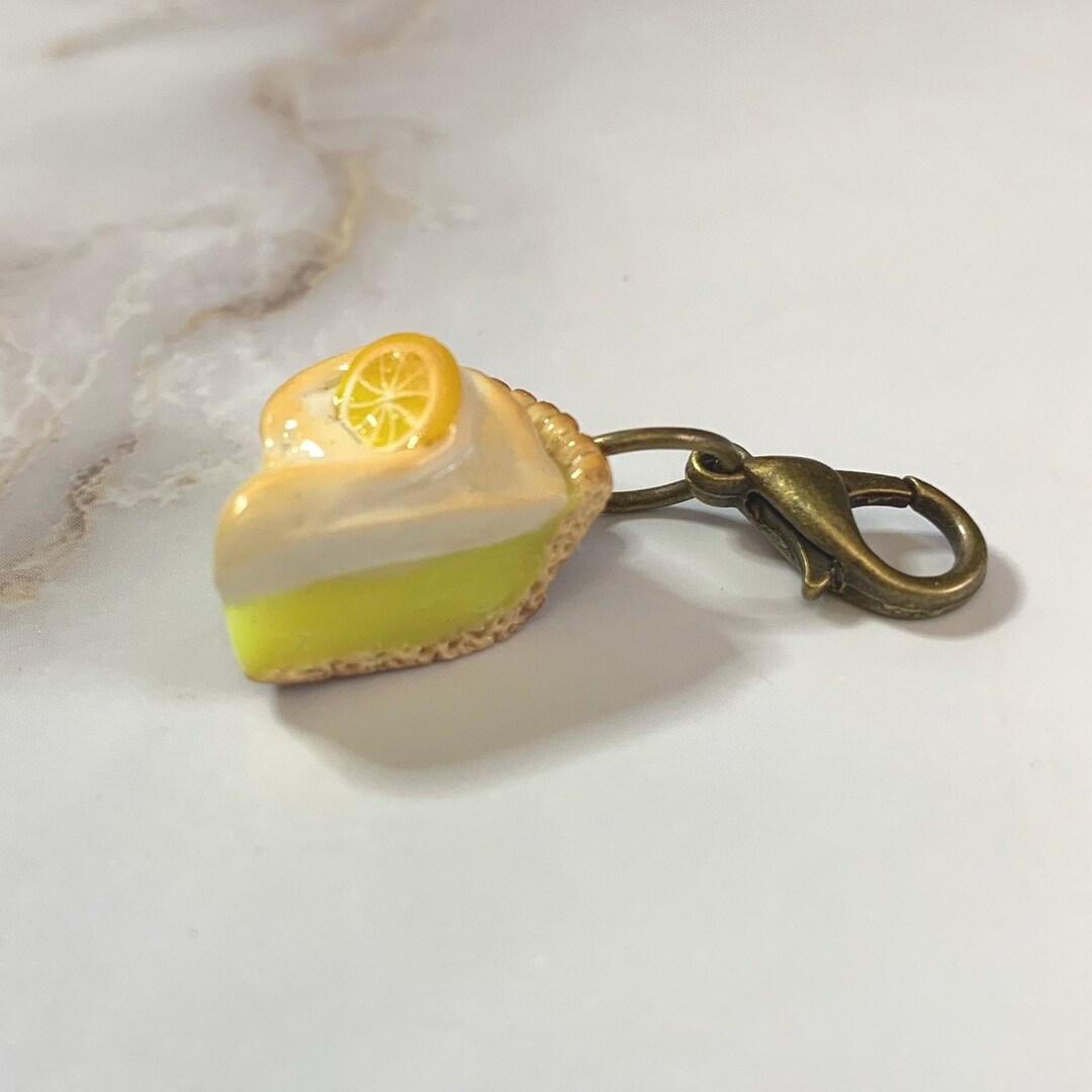 Lemon Pie Miniature Polymer Clay Charm, Jewellery, Knitting Stitch ...