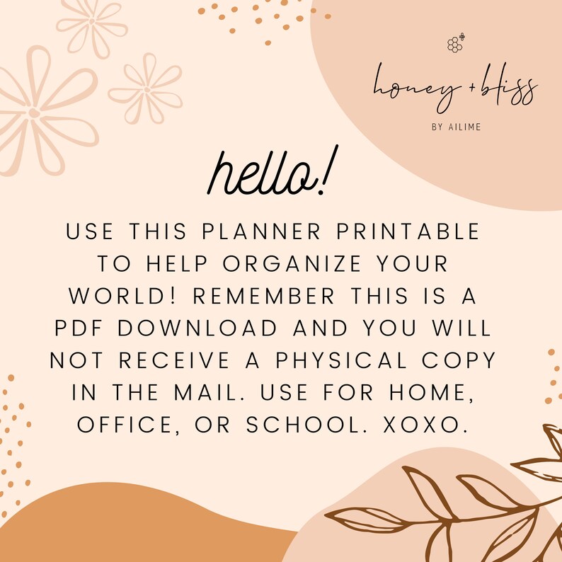 Weekly Planner, Printable PDF, Landscape, Botanical - Etsy