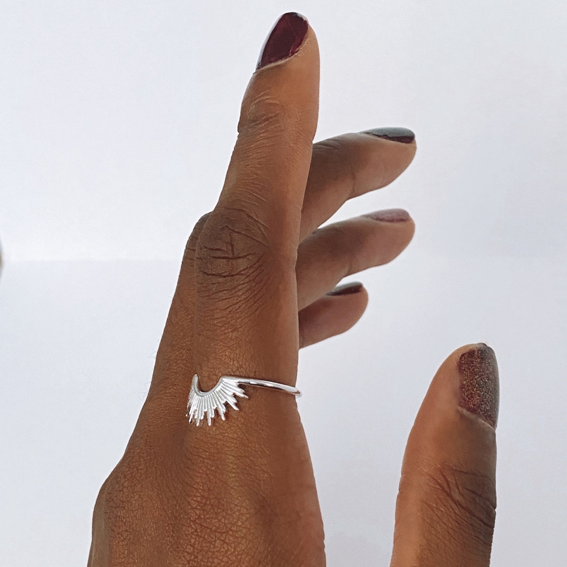 Sunrise Stacking Ring Sun Ring Sunburst Ring Dainty Gold - Etsy