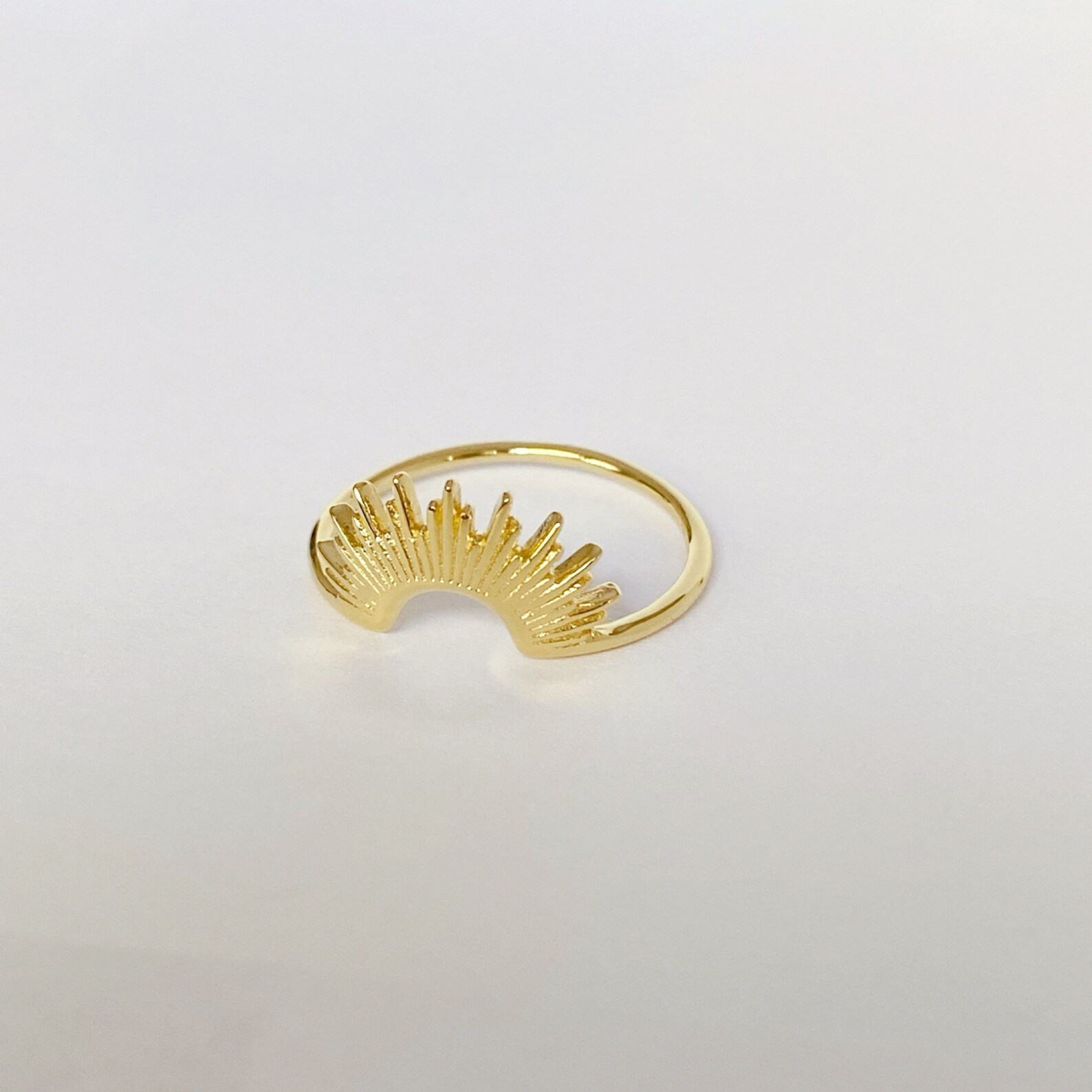 Sunrise Stacking Ring Sun Ring Sunburst Ring Dainty Gold - Etsy