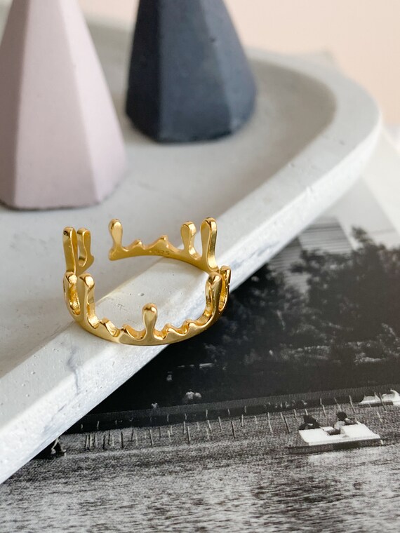 Crown Dripping Gold Ring Streetwear Jewelry Statement Ring | Etsy