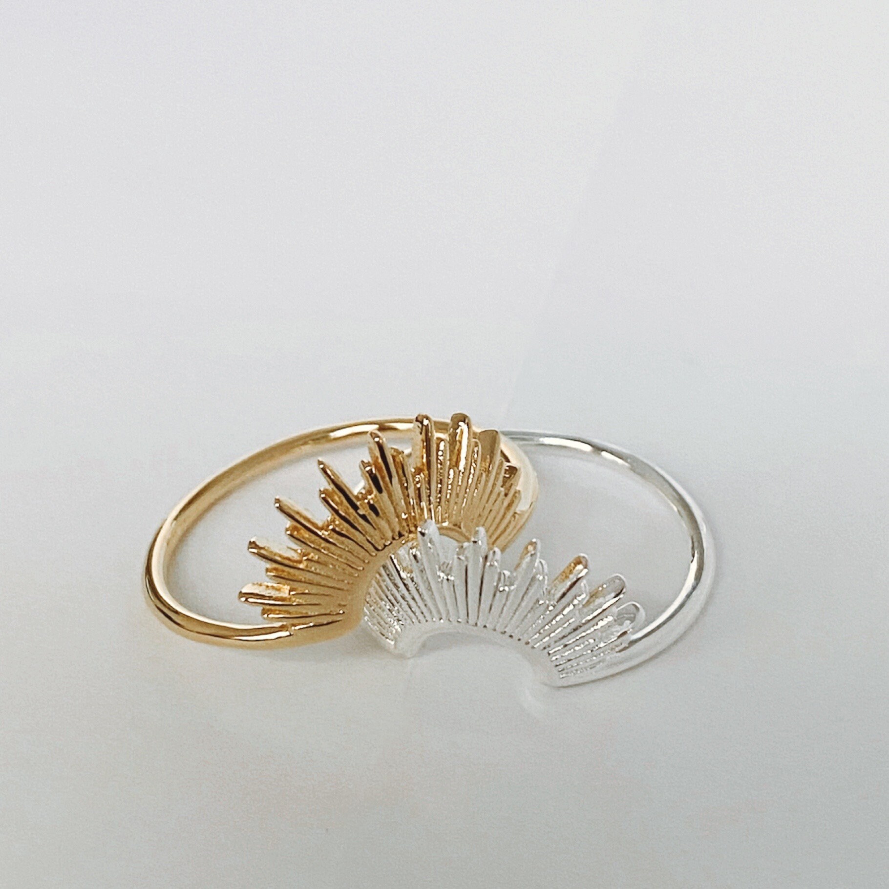 Sunrise Stacking Ring Sun Ring Sunburst Ring Dainty Gold - Etsy