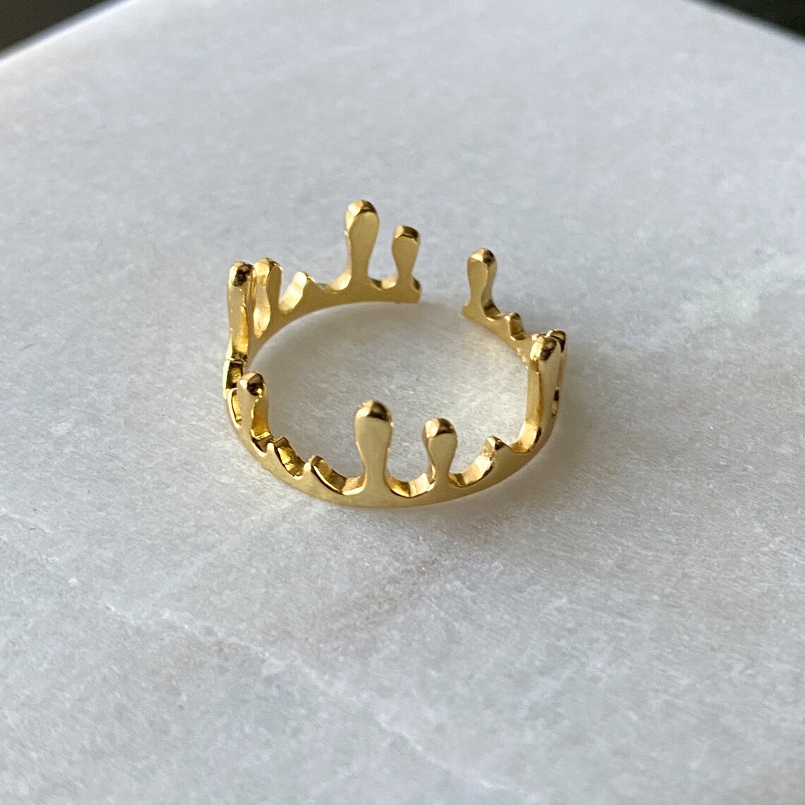 Crown Dripping Gold Ring Streetwear Jewelry Statement Ring | Etsy
