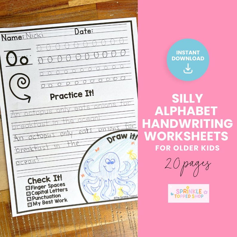 Silly Alphabet Handwriting Worksheets | Fun & Engaging Printables for ...