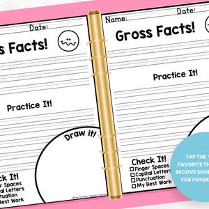 Gross Facts Handwriting Worksheets – Silly | Fun Handwriting Practice ...