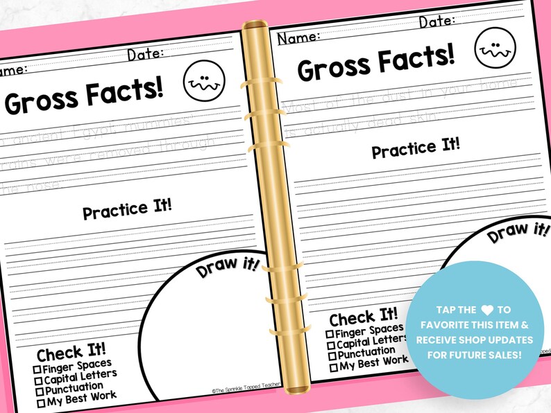 Gross Facts Handwriting Worksheets – Silly | Fun Handwriting Practice ...