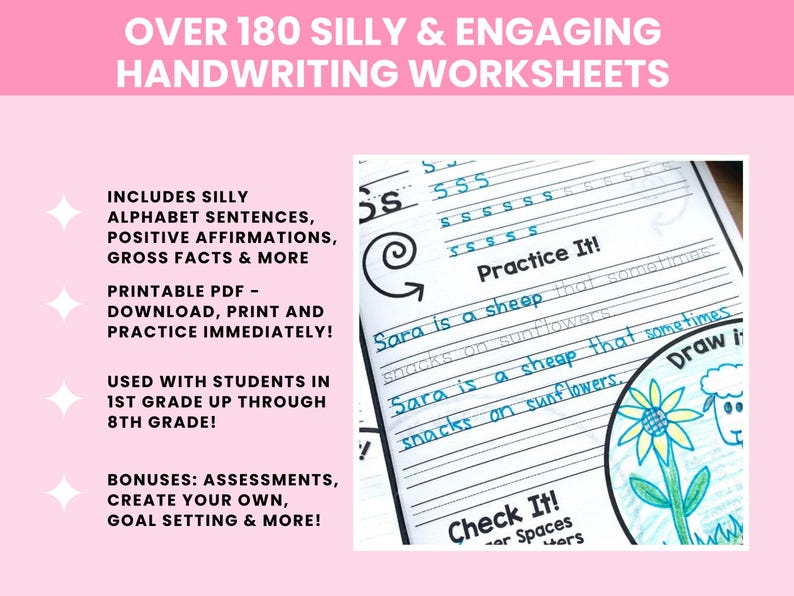 Handwriting Practice Worksheets for Kids | Year-long Printable Bundle ...