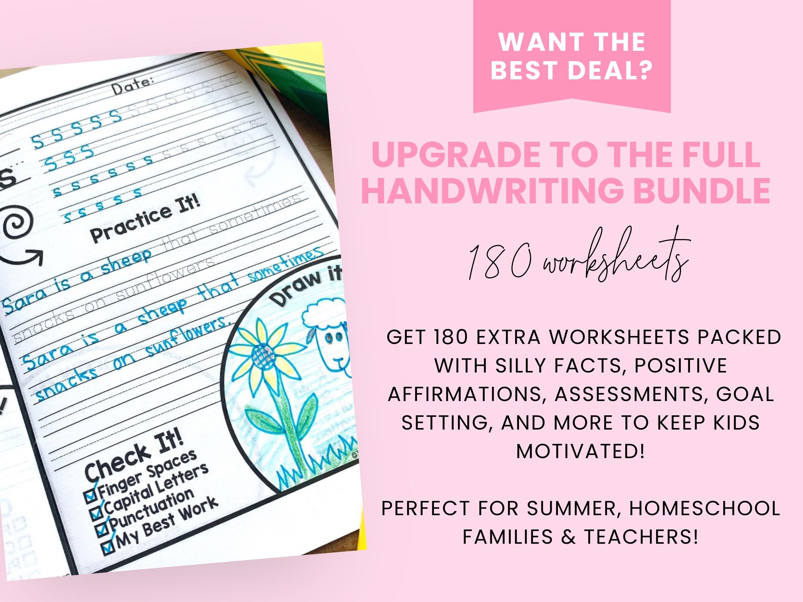 Gross Facts Handwriting Worksheets – Silly | Fun Handwriting Practice ...